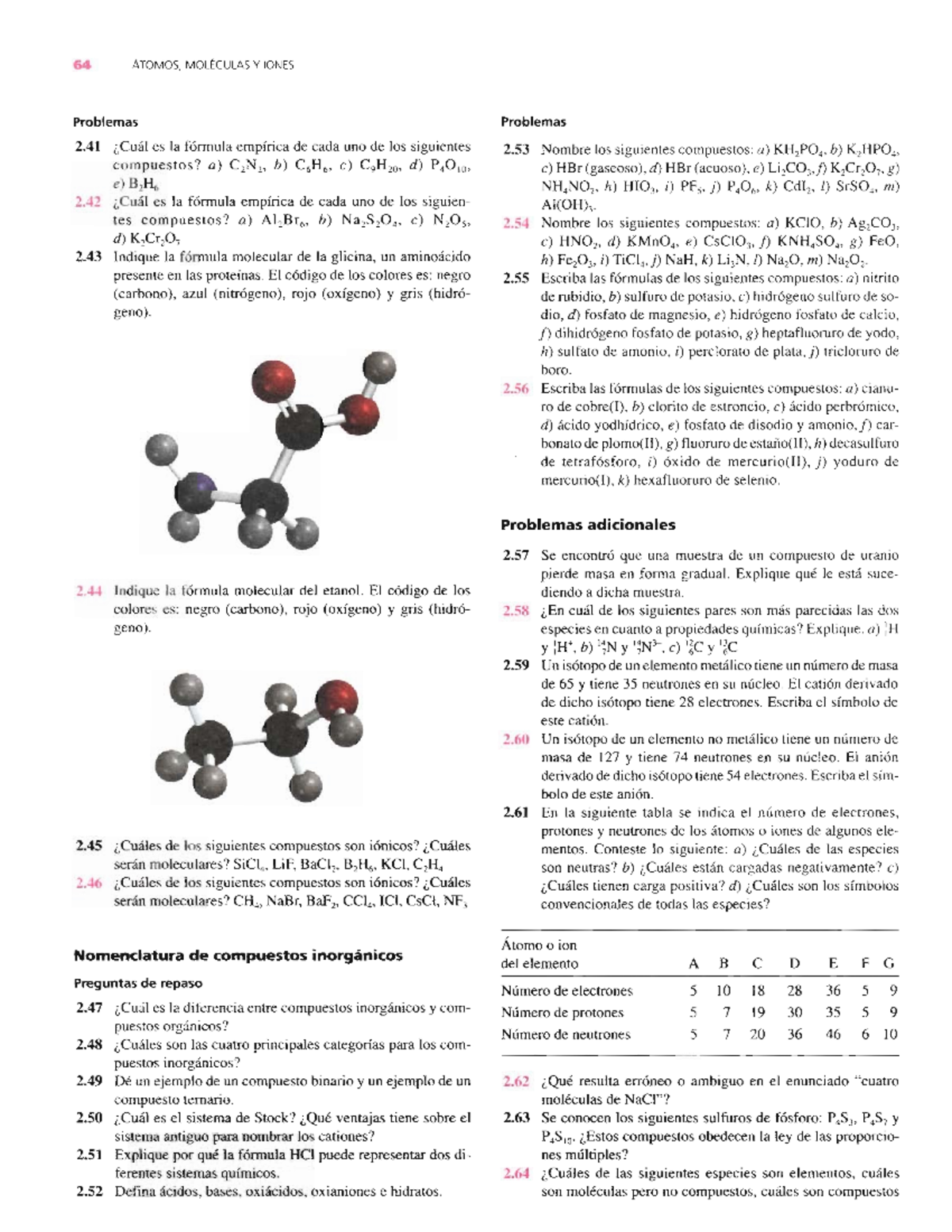 Ejercicios de Nomenclatura Inorgánica - Química 101: Problemas y Fórmulas - Studocu