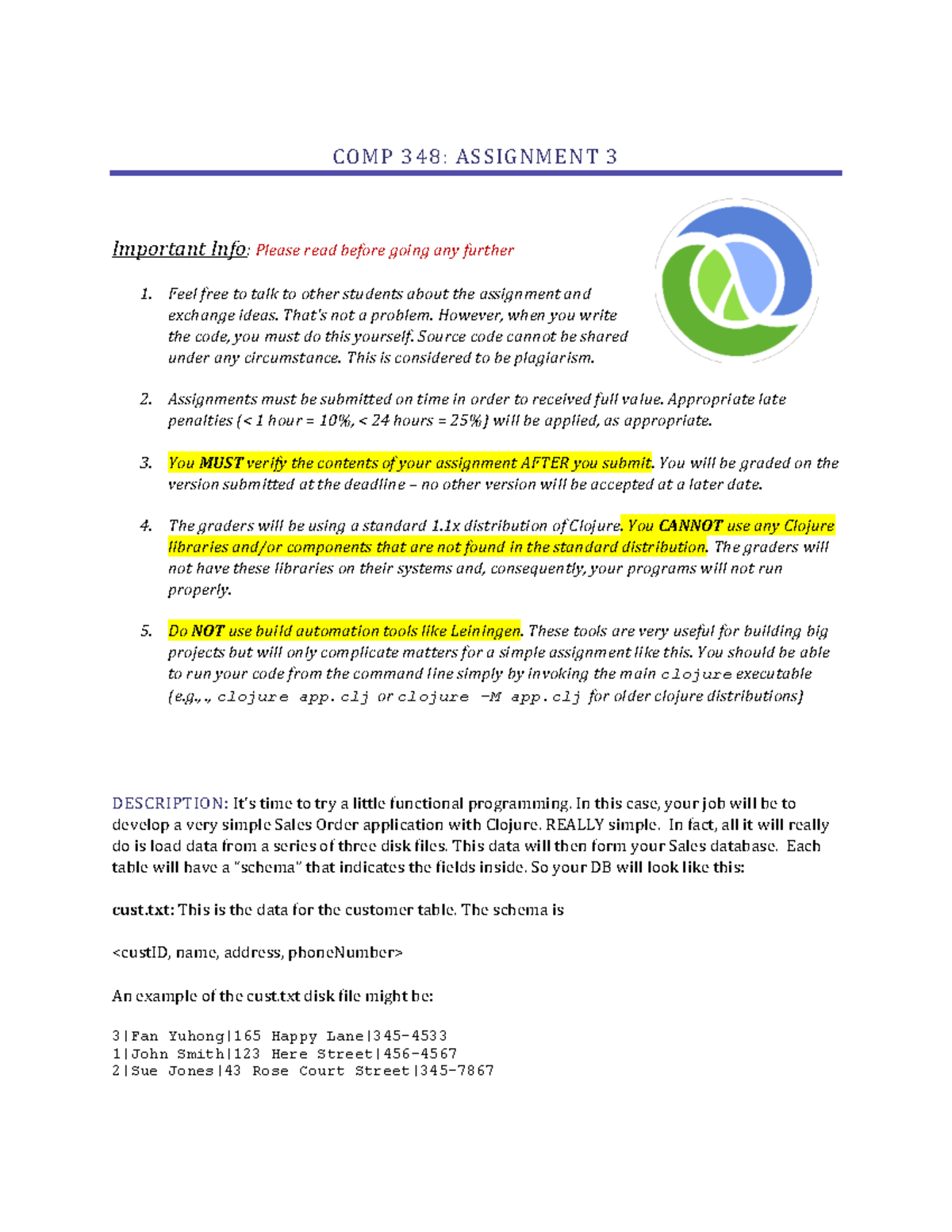 COMP 348: A3 - Sales Order App Development Guidelines - Studocu