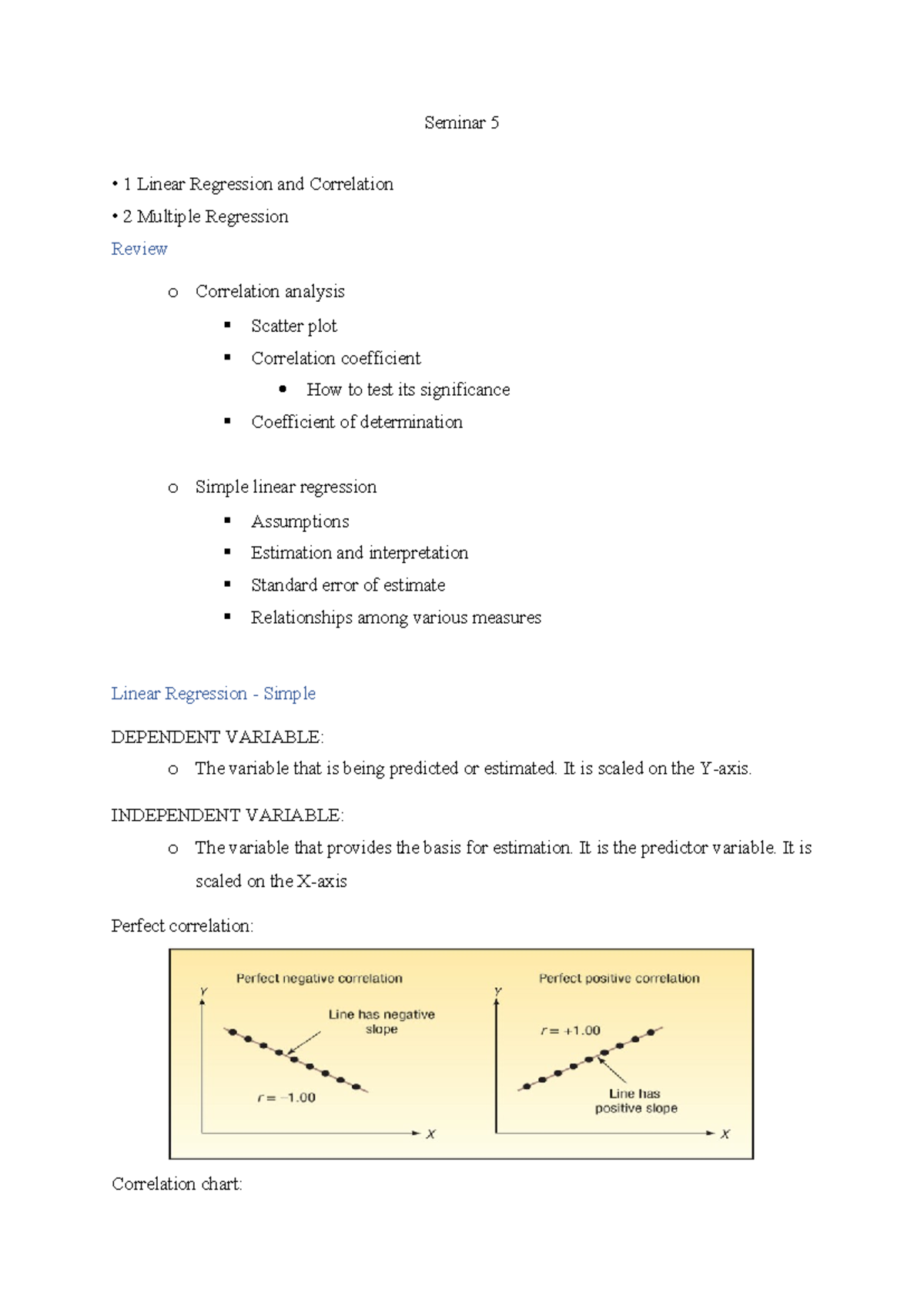 BUS105 Seminar 5 Notes - for reference - Seminar 5 1 Linear Regression ...