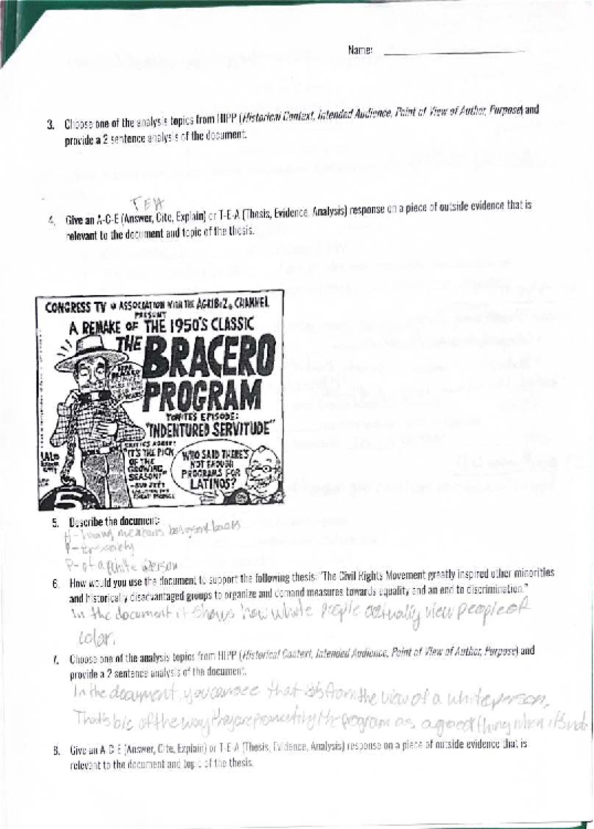 HIST 101: Analysis of HIPP Topics in Civil Rights Document - Studocu