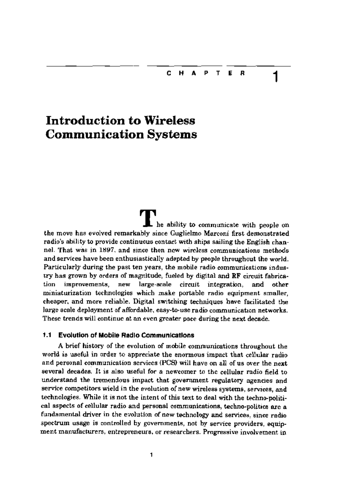 CHAPTER 1: Introduction to Wireless Communication Systems (Rappaport ...