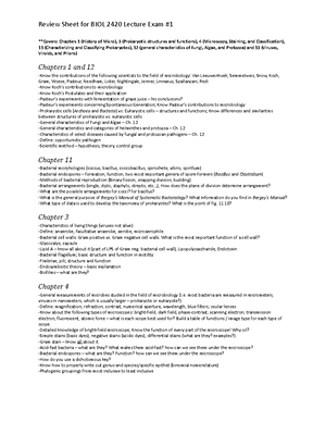 Infectious Diseases and Immune Response Study Guide (BIO 101 ...