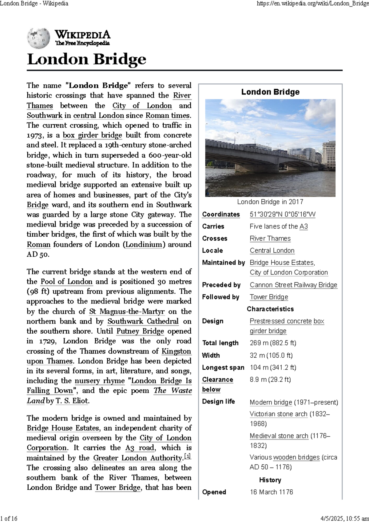 London Bridge: A Historical Overview of Its Evolution and Significance ...