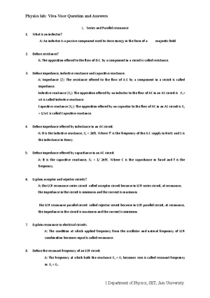 Physics Lab viva questions Band gap of semiconductor - 1. Band gap of ...