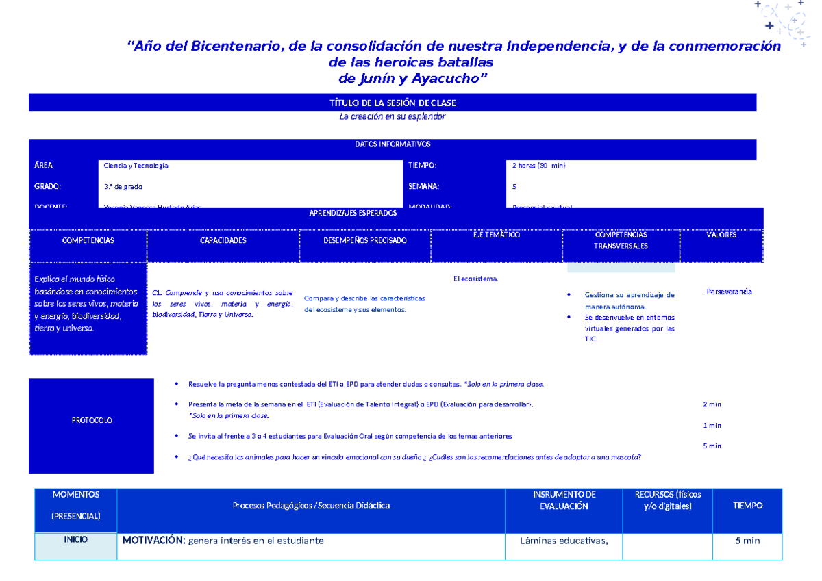 SESI P3 SEM5 CYTE Ivbim AE2024 (1) - “Año del Bicentenario, de la ...