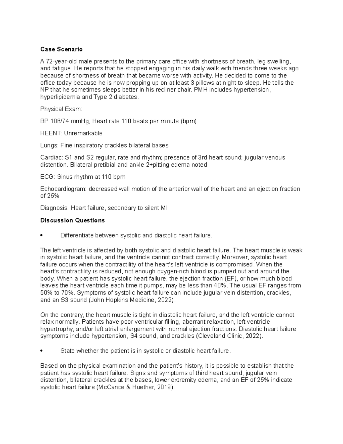 NR507 Week 2 Discussion: Understanding Heart Failure Mechanisms - Studocu