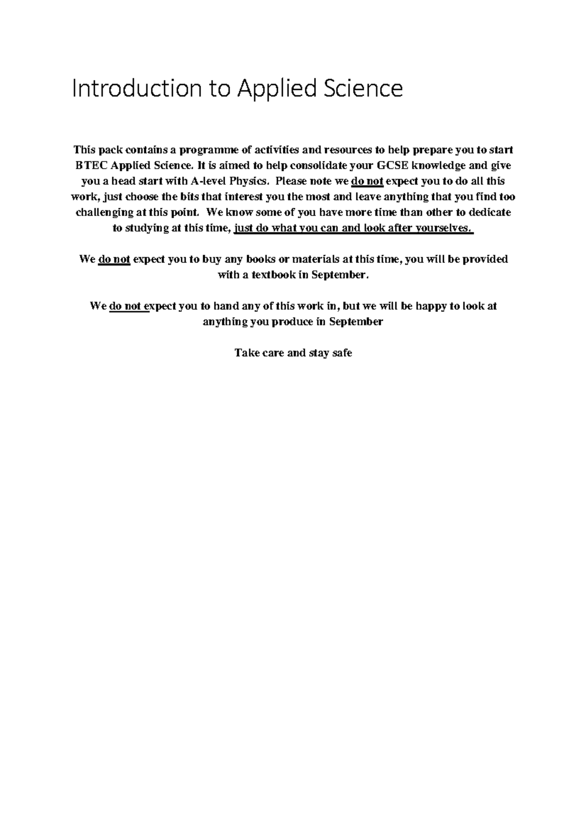 BTEC Applied Science: Intro to Scientific Report Writing - Studocu