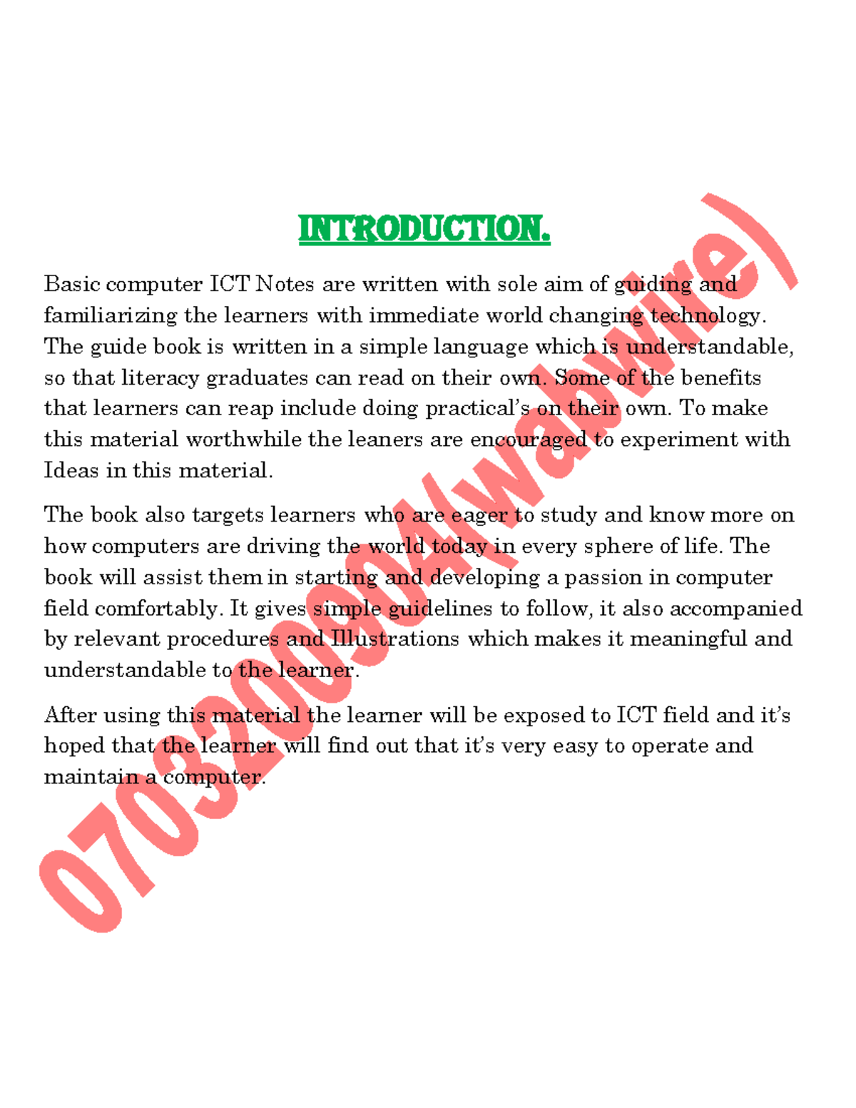 Certificate in Microcomputers: Basic ICT Notes for Learners - Studocu