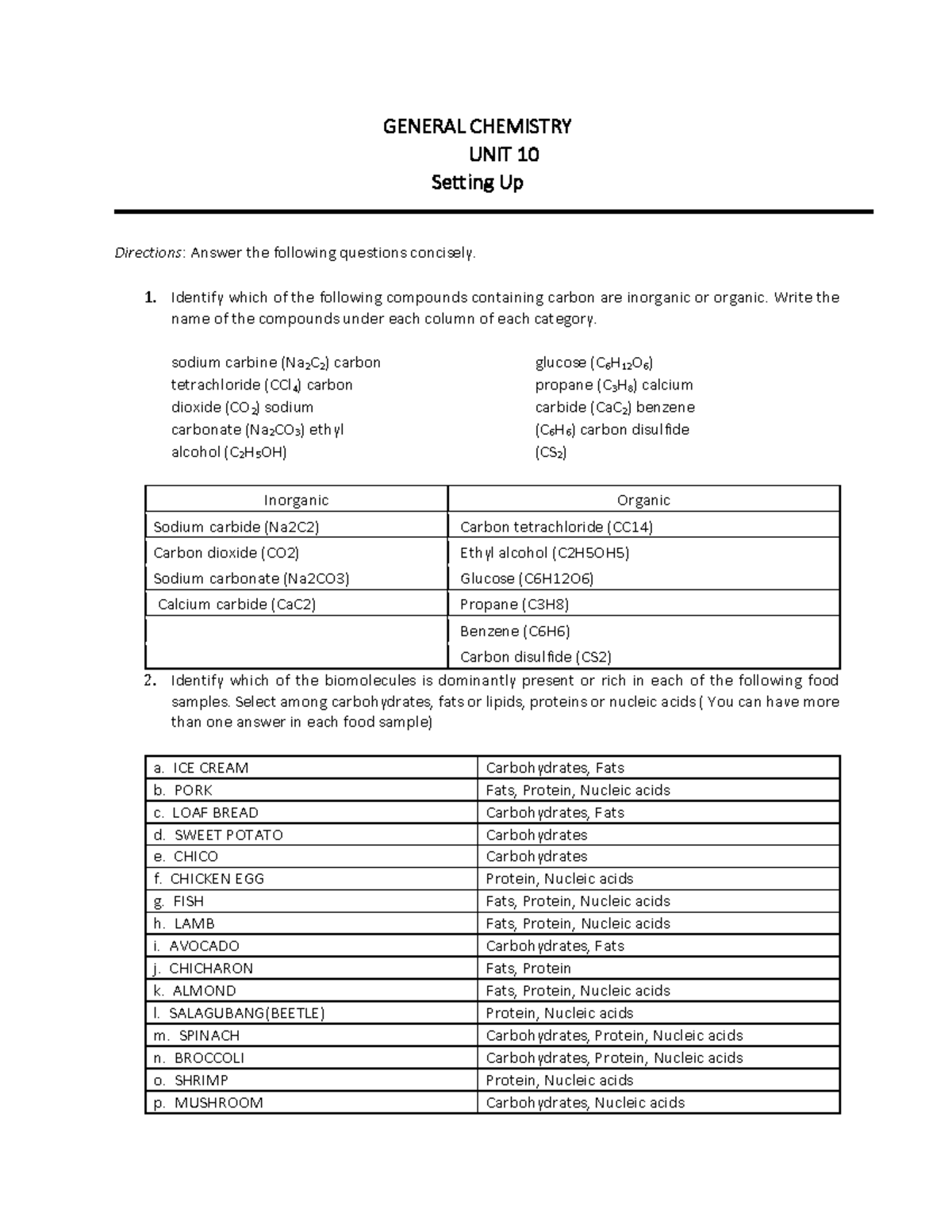 General Chemistry Setting UPUnit 10 Gchem - GENERAL CHEMISTRY UNIT 10 ...