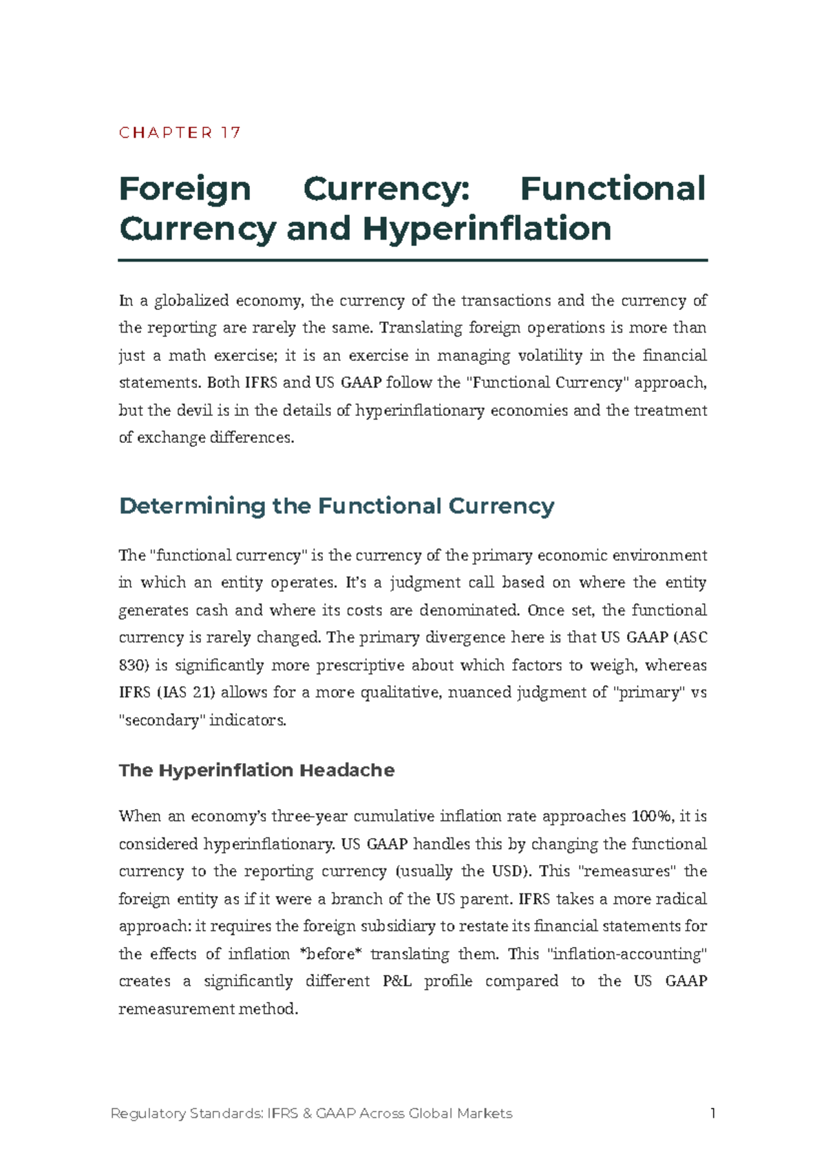 CHAPTER 17: Foreign Currency, Functional Currency & Hyperinflation ...