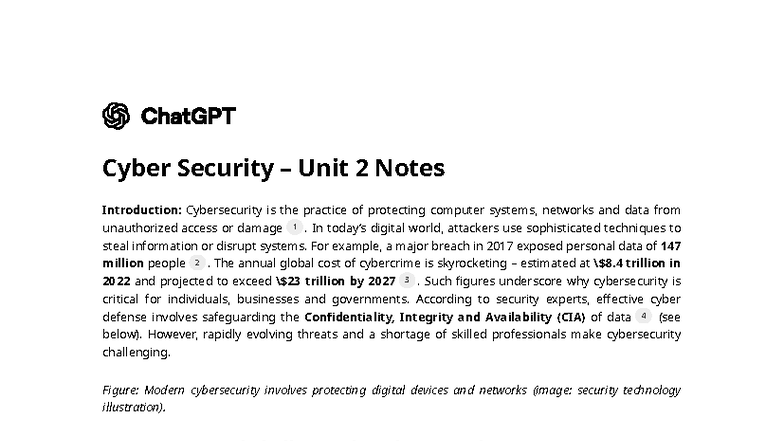 Cyber Security Unit 2: Key Concepts and Challenges - Studocu