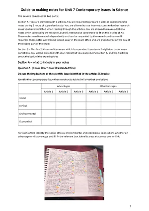 Unit 7 Notes Guide: Contemporary Issues in Science Exam Preparation ...