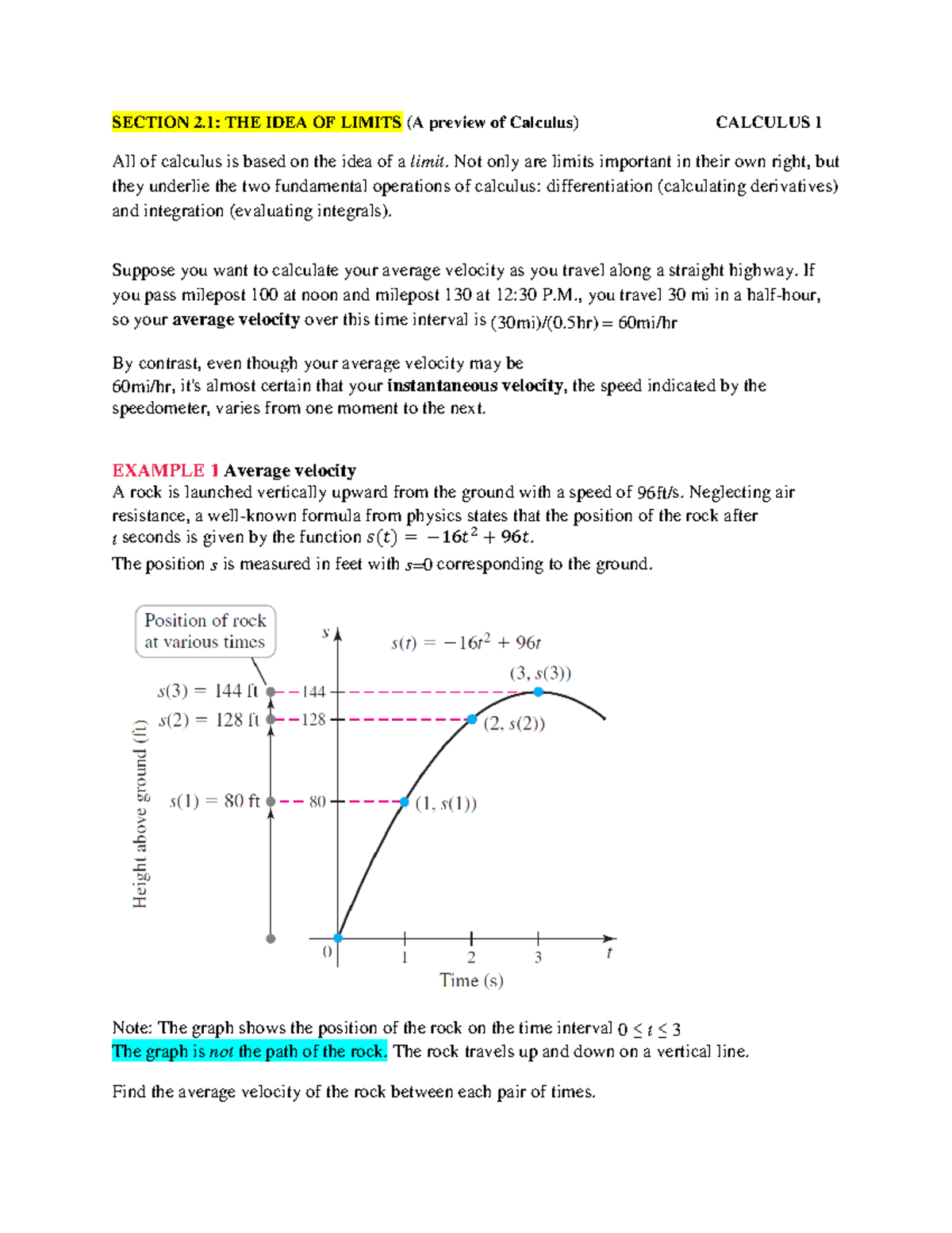 Calculus 1: Understanding Limits & Instantaneous Velocity Concepts ...