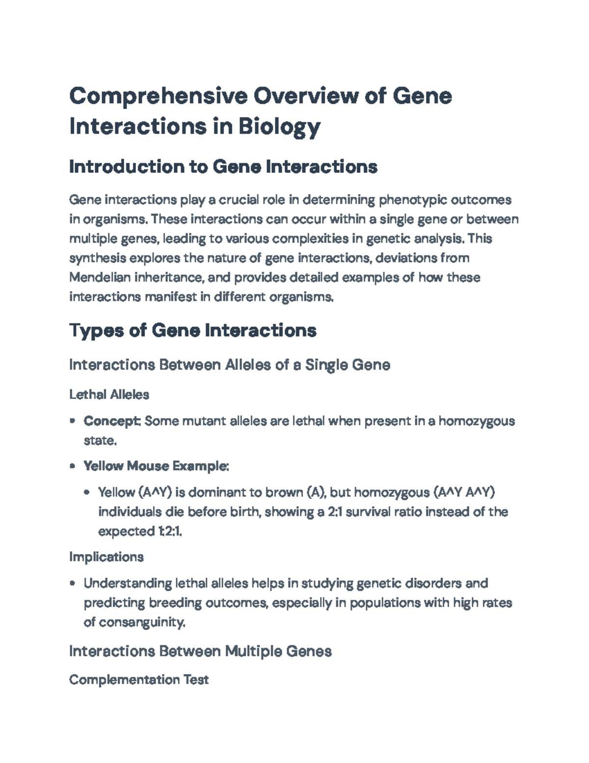 Understanding Gene Interactions: Concepts and Examples in Genetics ...
