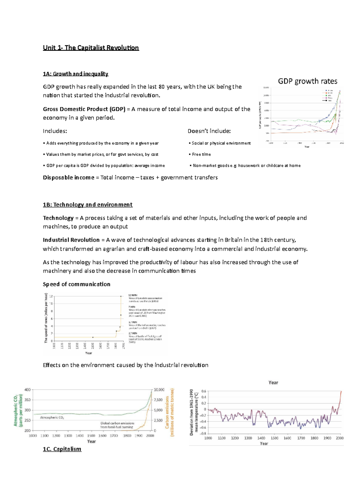 Principles of Economics- Unit 1 - The Capitalist Revolution - Unit 1 ...