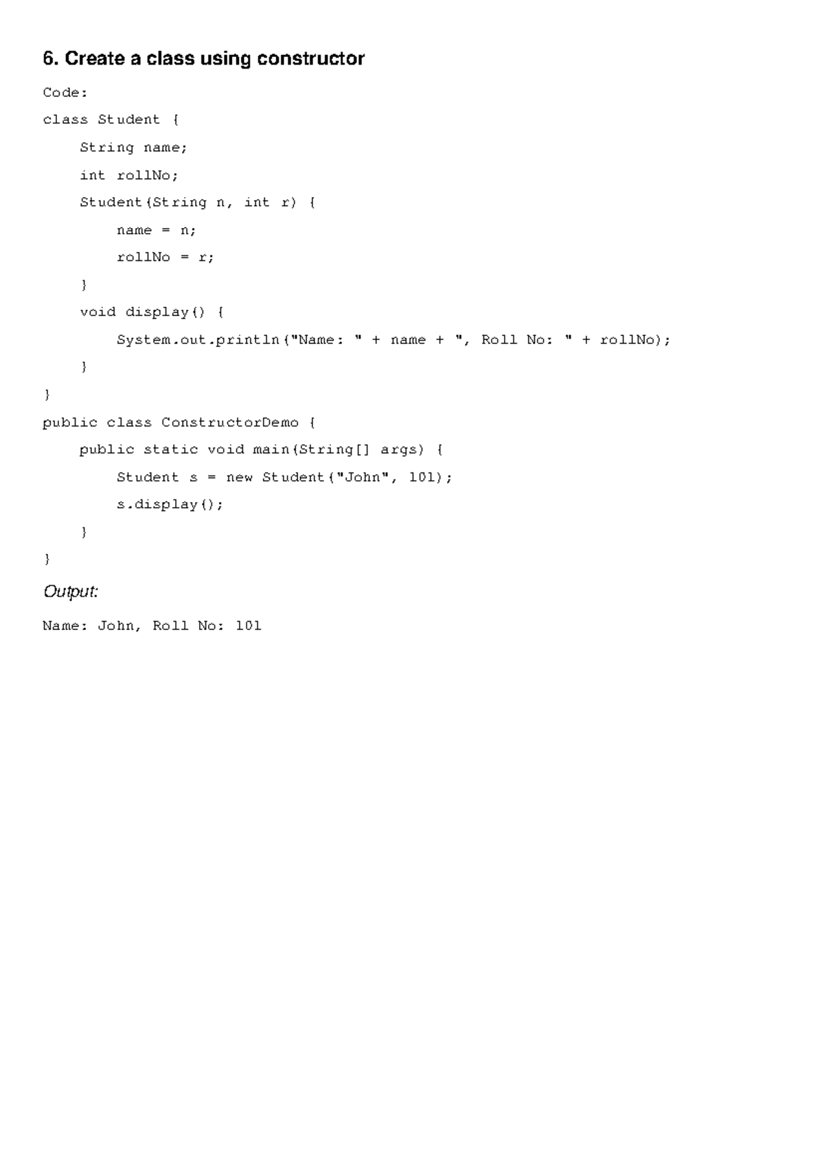 Java Codes Outputs 6-12: Constructors, Inheritance & Interfaces - Studocu