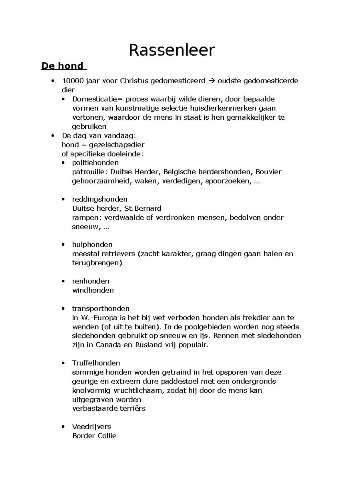 Rassenleer Hond - Samenvatting met zoal foto's als hoofdpunten per ras ...