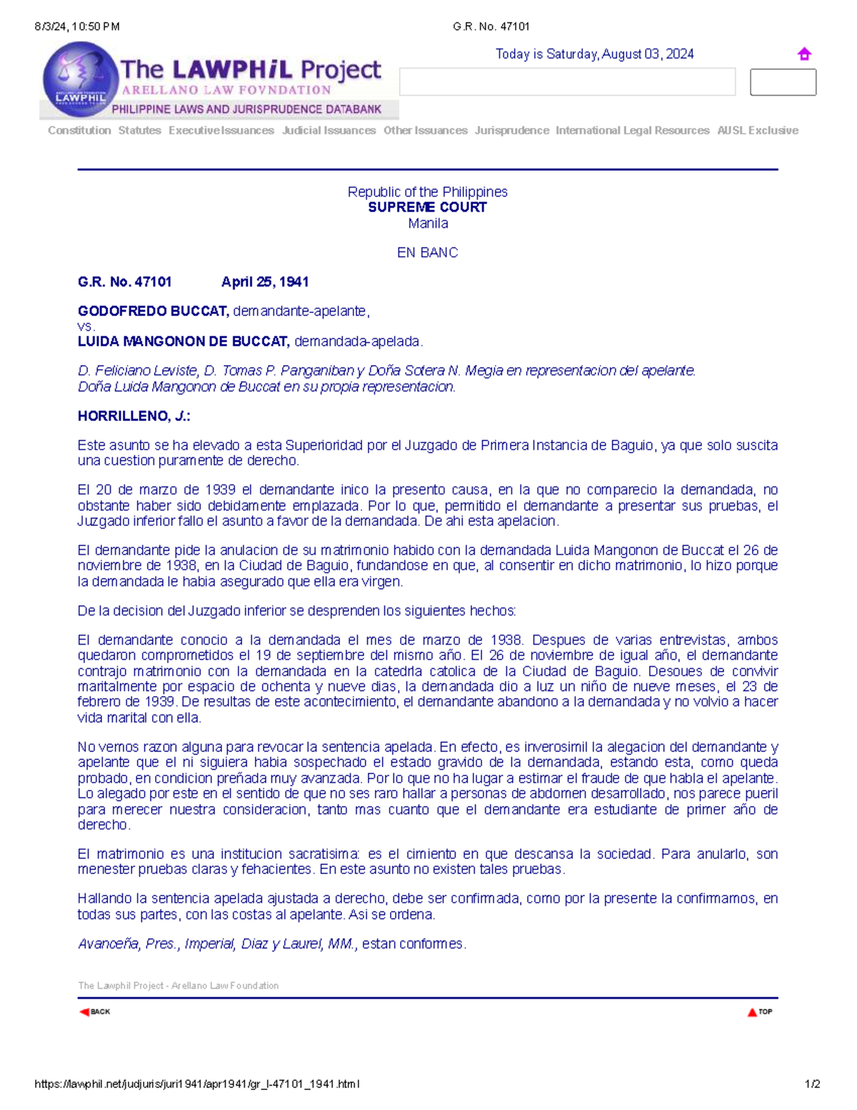 G.R. No. 47101 - Case Analysis on Marriage Nullity Appeal - Studocu