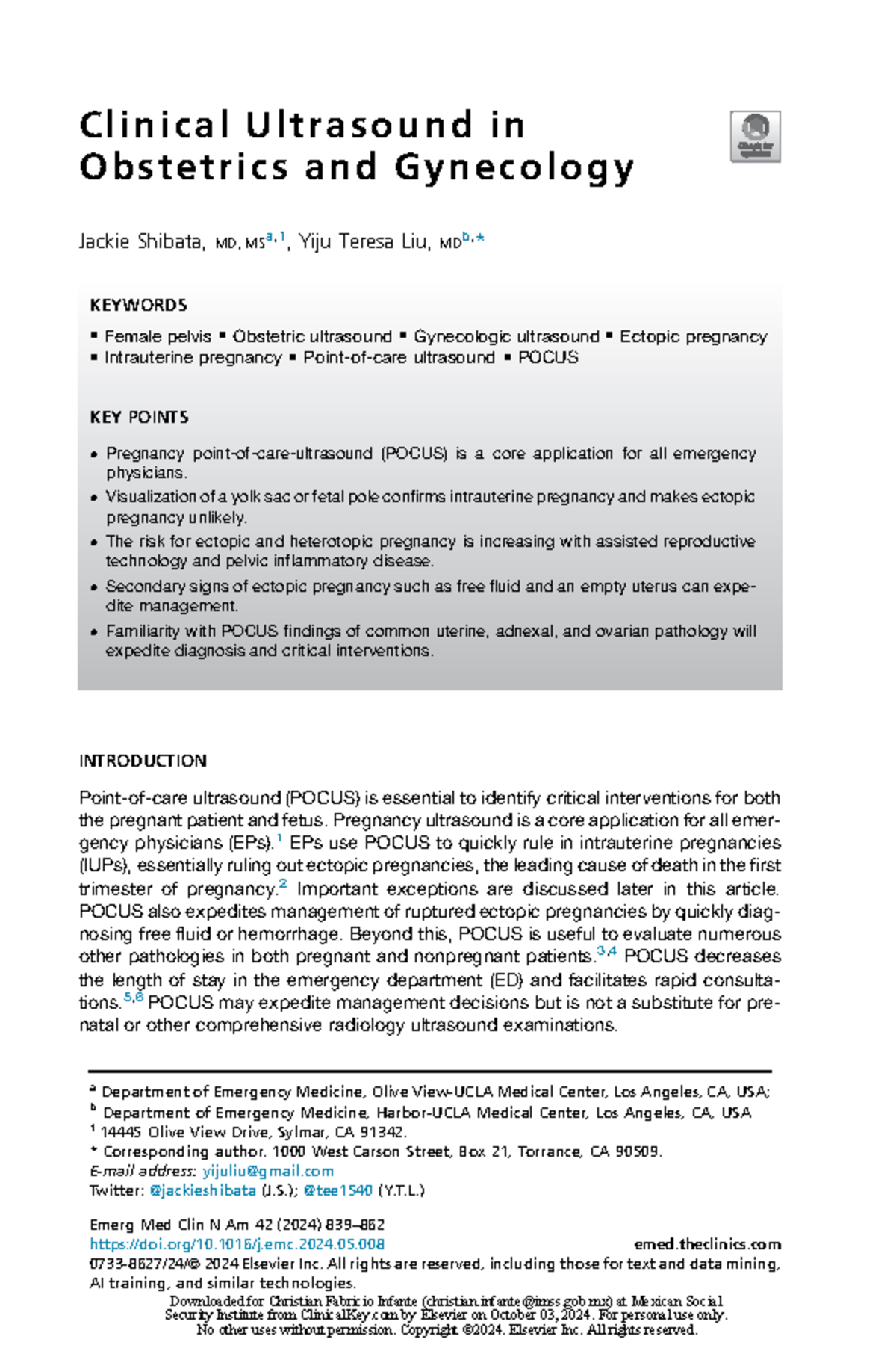 Clinical ultrasound in obstetrics and gynecology - C l i n i c a l U l ...
