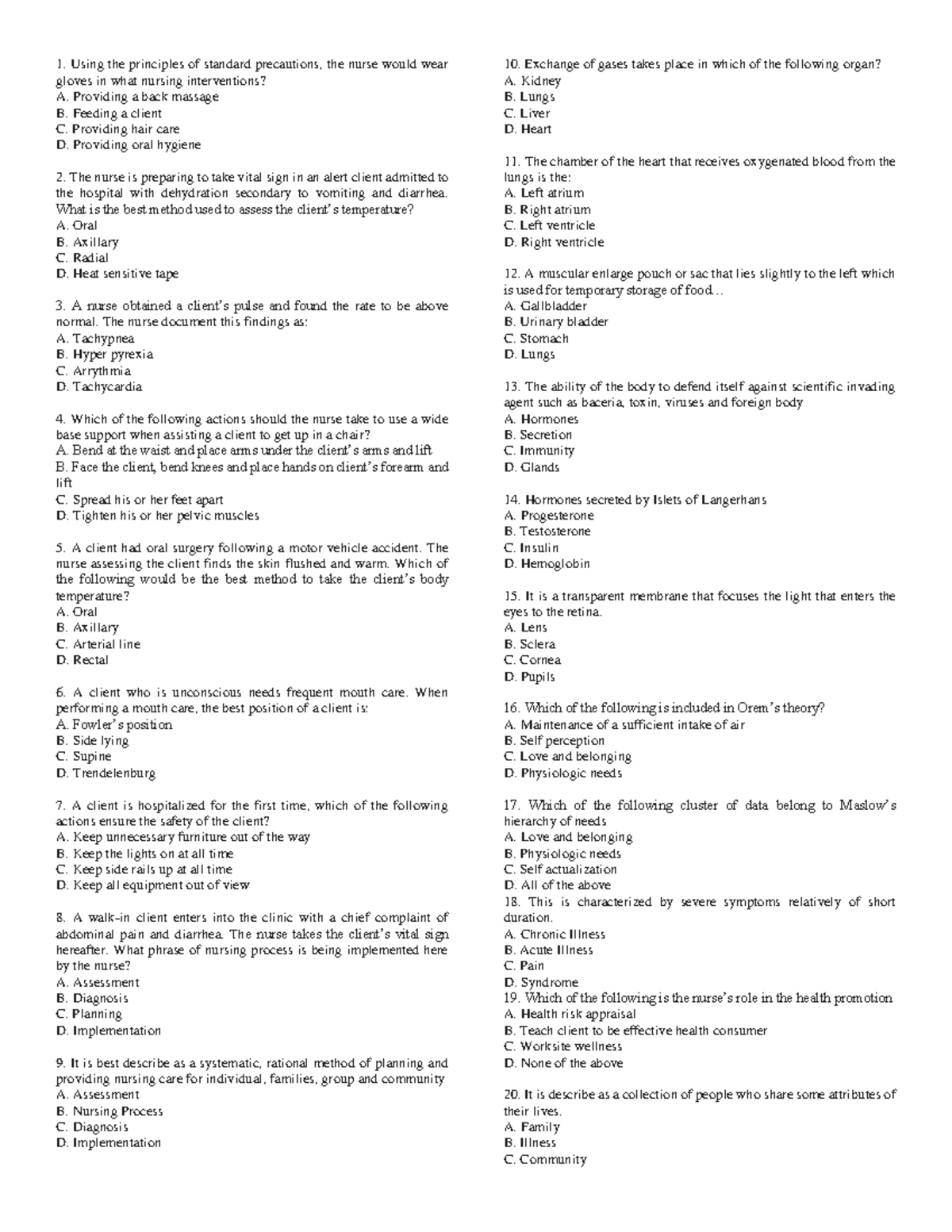 500 Item NLE Practice Test Qs with Rationale for Nursing Review - Studocu