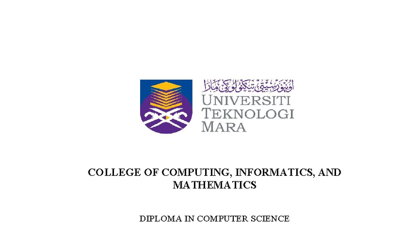 Practical Training Report for Diploma in Computer Science (CS123) at ...