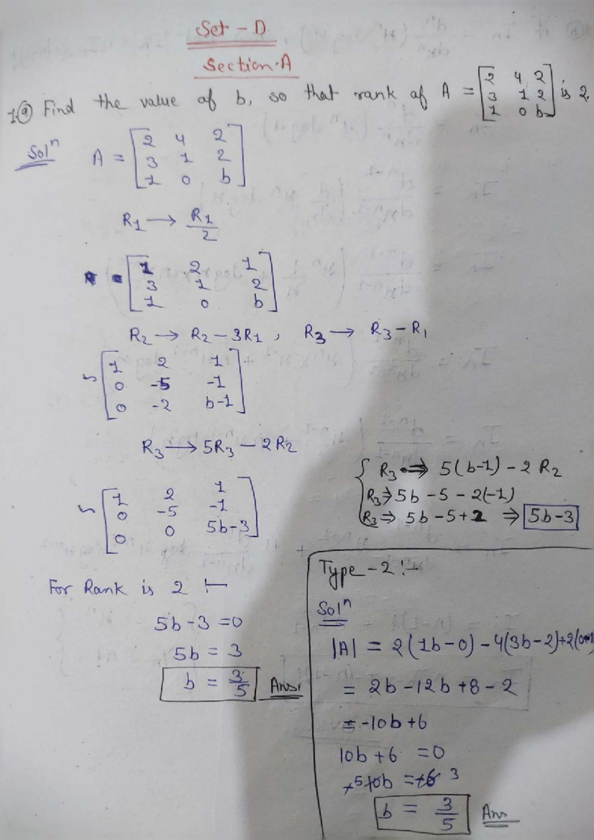 Set D 2025-26: Solutions for Matrix Rank and Critical Points - Studocu