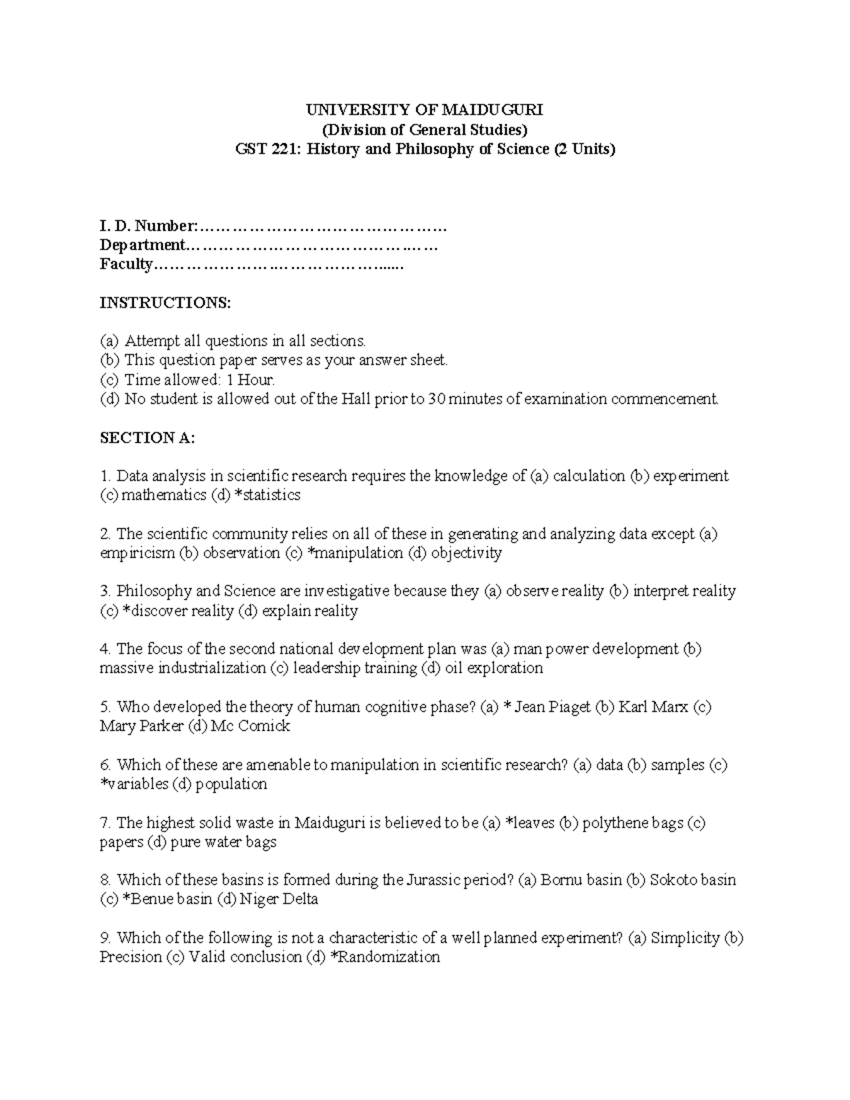 GST221 Exam Preparation: Q&A for History and Philosophy of Science ...