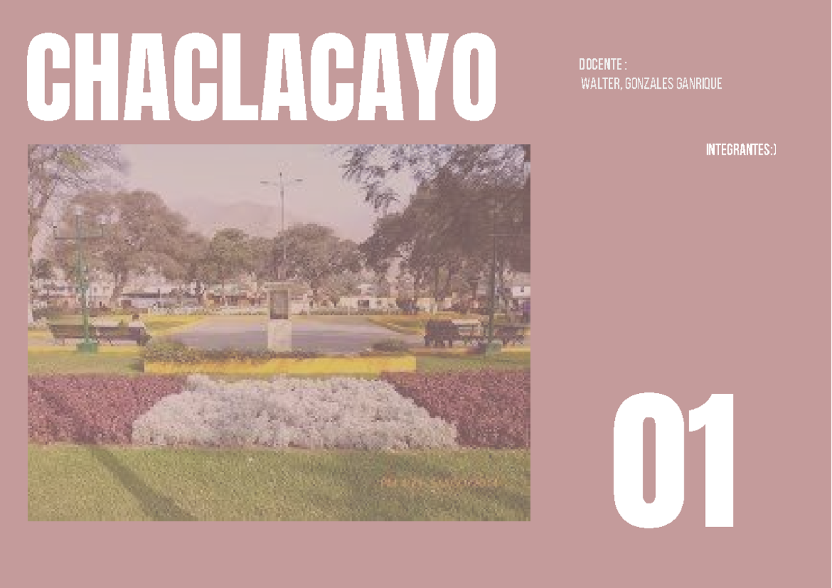 Análisis del Distrito de Chaclacayo: Urbanismo II - Grupo 04 - Studocu