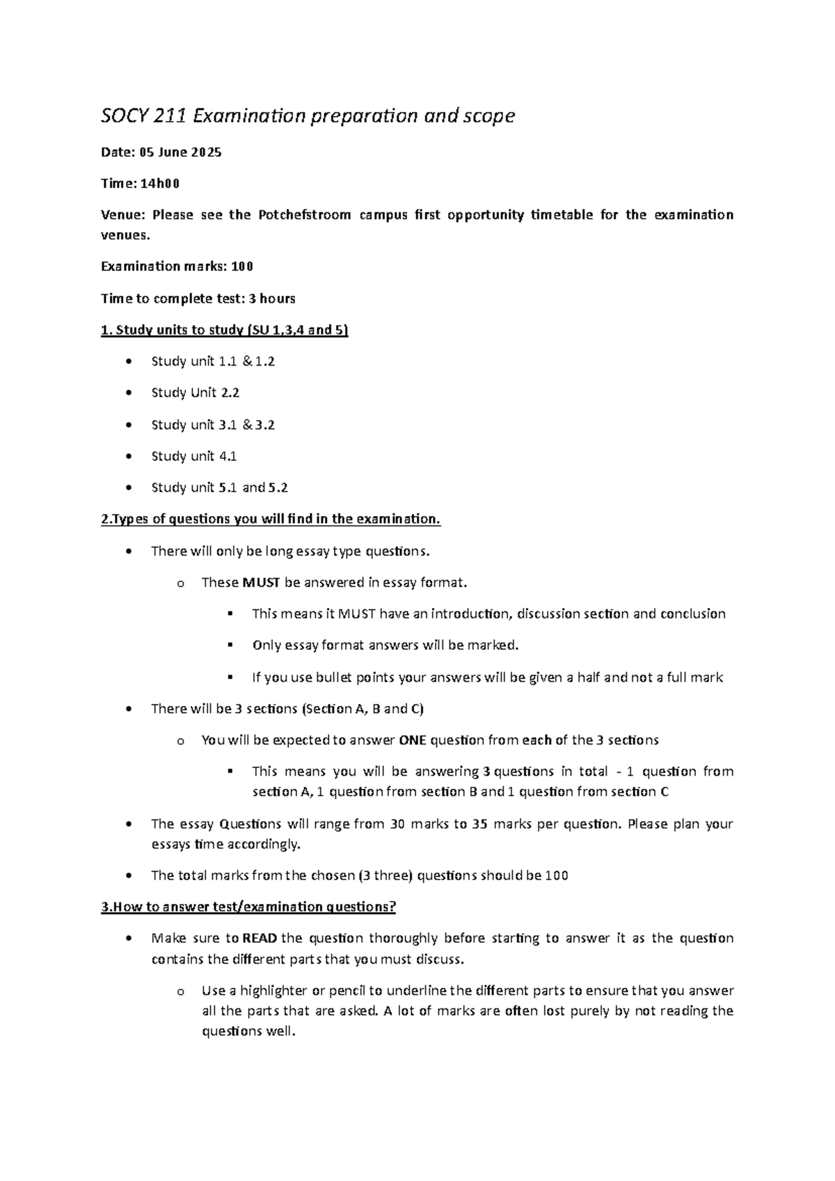 SOCY 211 Final Exam Preparation Guide: Essay Format & Tips - Studocu