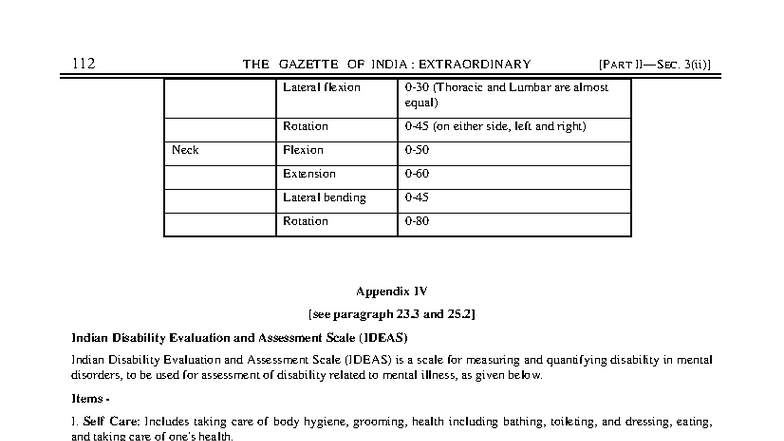 IDEAS Assessment Scale and Disability Evaluation (112) - Studocu
