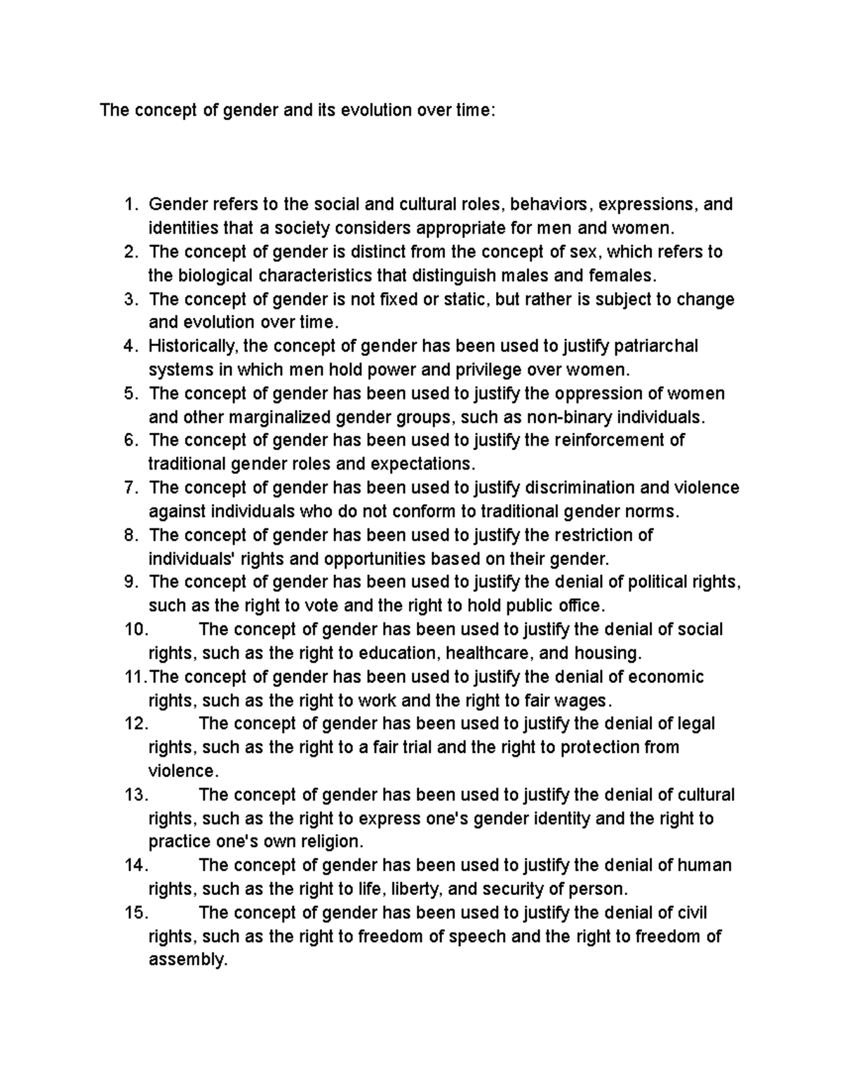 The concept of gender and its evolution over time - The concept of ...