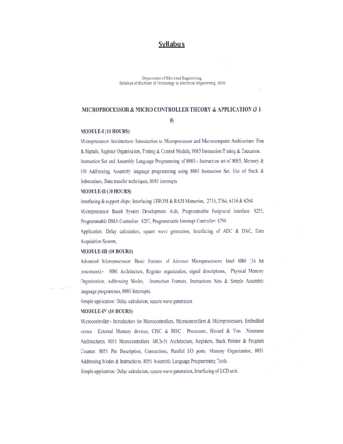 Introduction to Microprocessors (CS101) - Focus on 8085 Architecture - Studocu