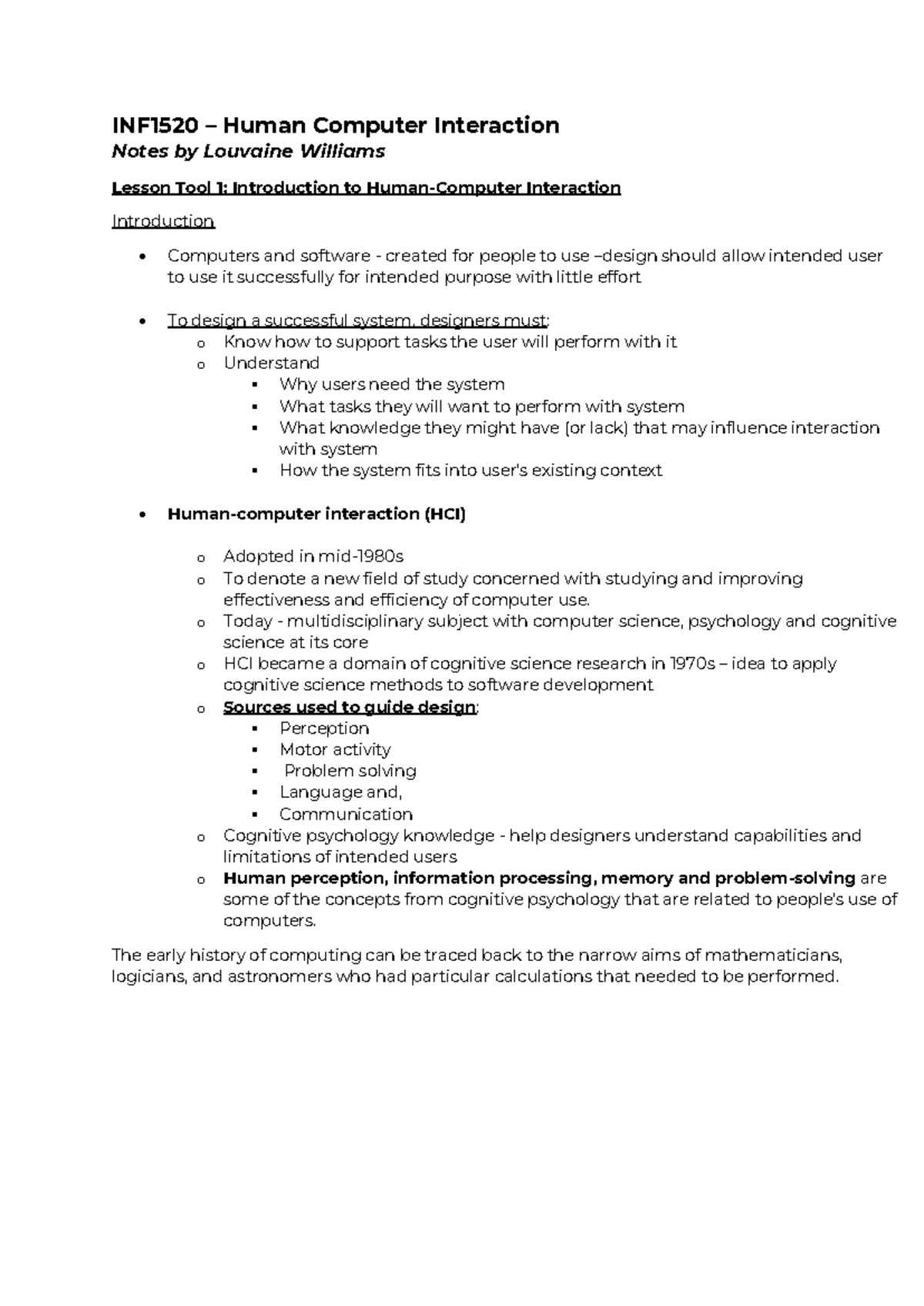 INF1520 Updated Notes 2 - Page | 1 1 INF 1520 NOTES 1 INTRODUCTION TO ...