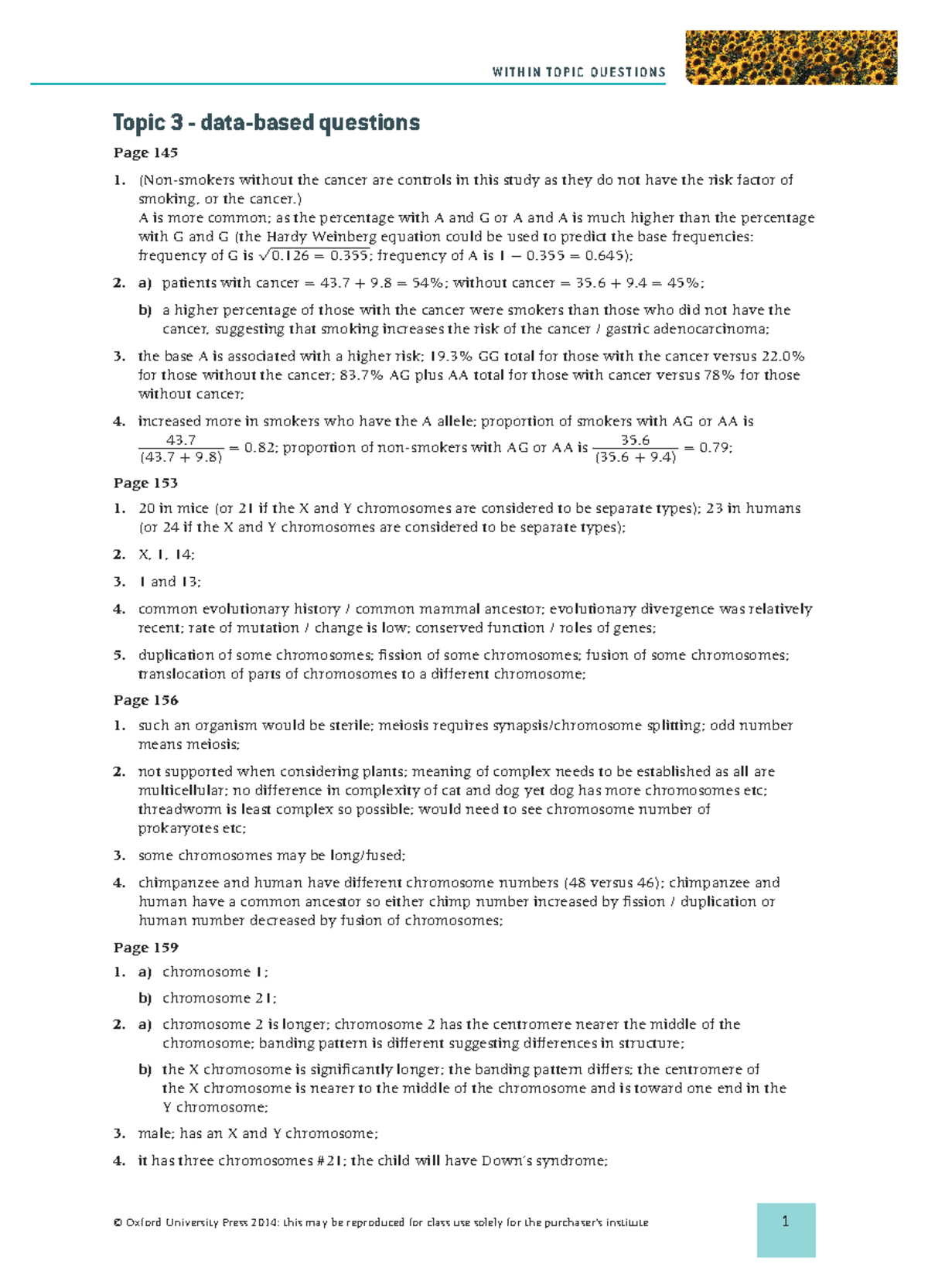 Ib bio answers topic 3 - sadasdasdasd - © Oxford University Press 2014 ...