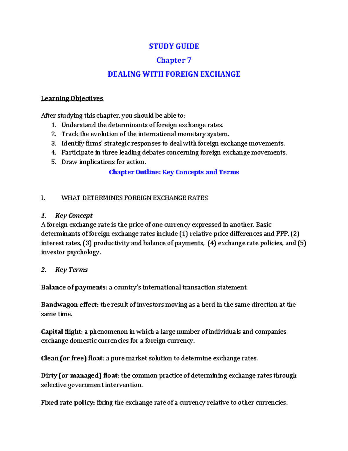 C211, Peng Chapter 7 Study Guide - STUDY GUIDE Chapter 7 DEALING WITH ...