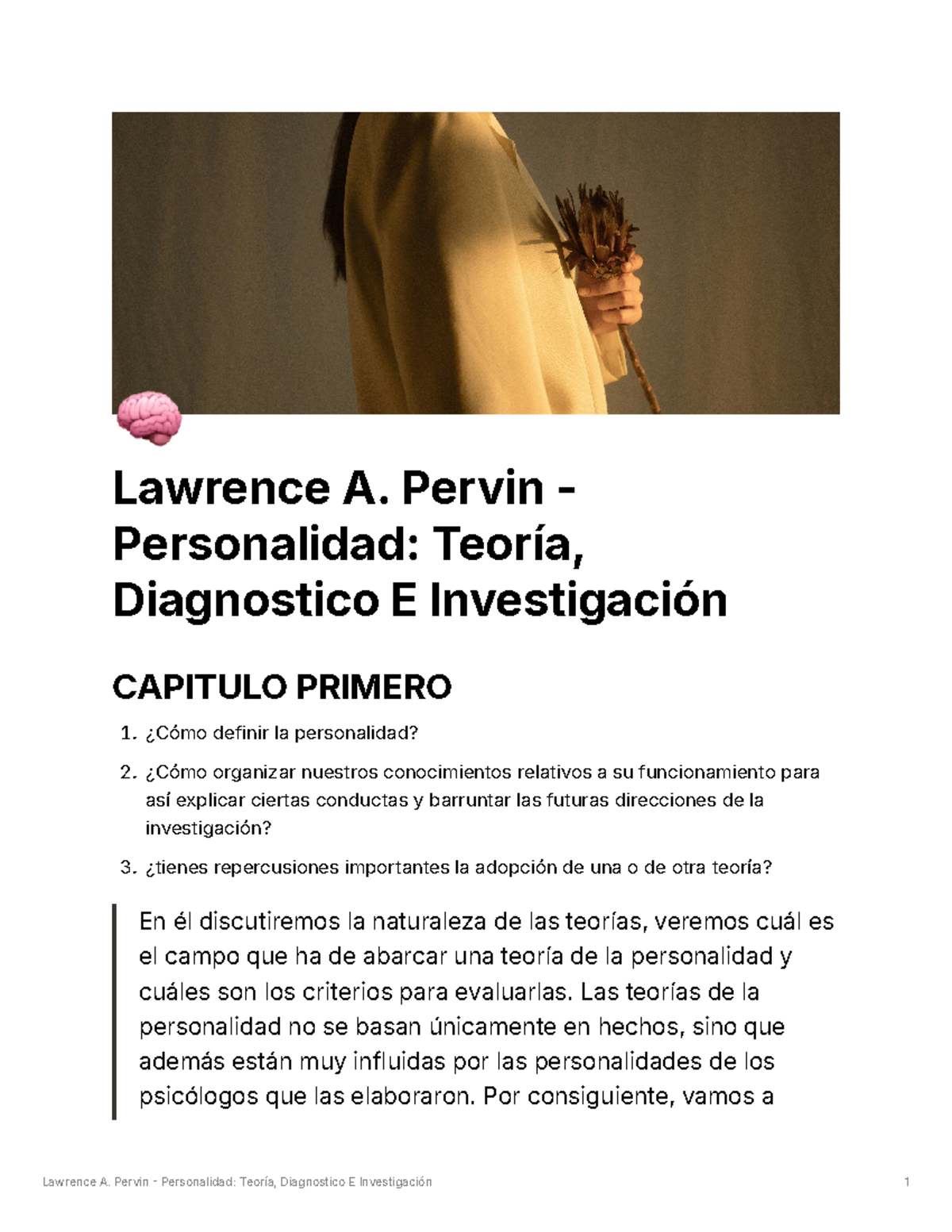 Estudio de Personalidad: Teorías y Diagnóstico según Lawrence A. Pervin ...