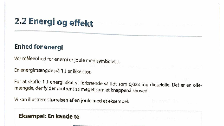 Energi, Effekt og Temperatur: Noter fra Orbit B STX 2.2 - Studocu