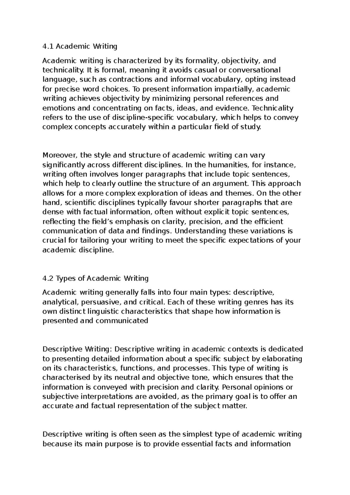 UCU - Academic Writing: Types and Functions Explained - Studocu