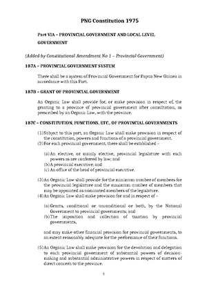 [Solved] Creation of local level government in png with the amendment ...