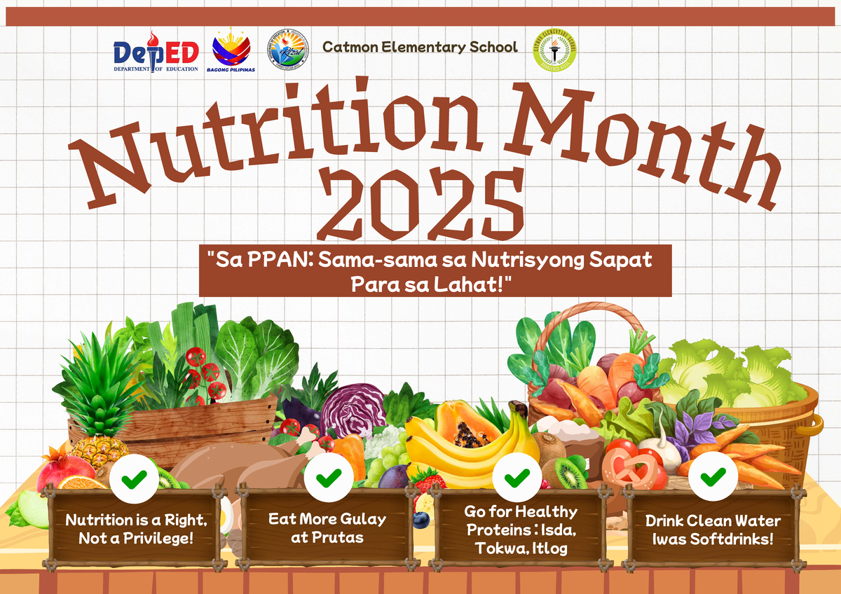Nutrition Month Poster in Fruits and Vegetables Background Style - BEED ...