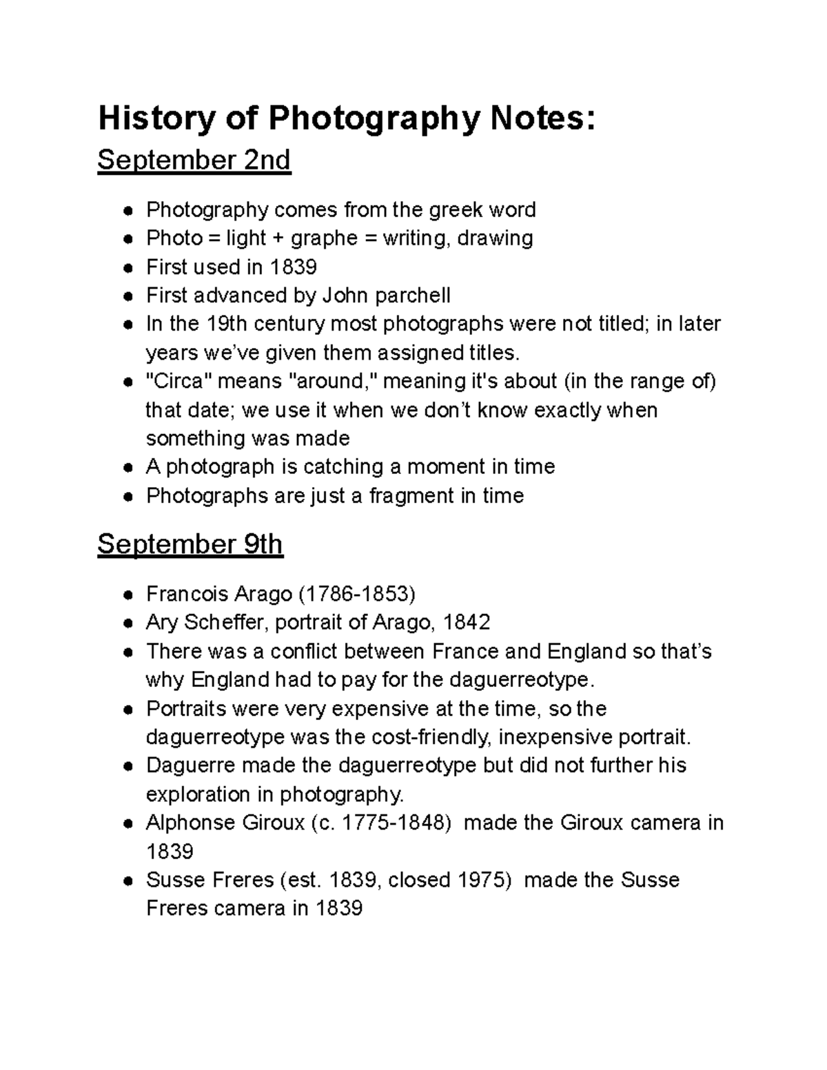 History of Photography Notes (ART 101): Techniques & Key Figures (1839 ...