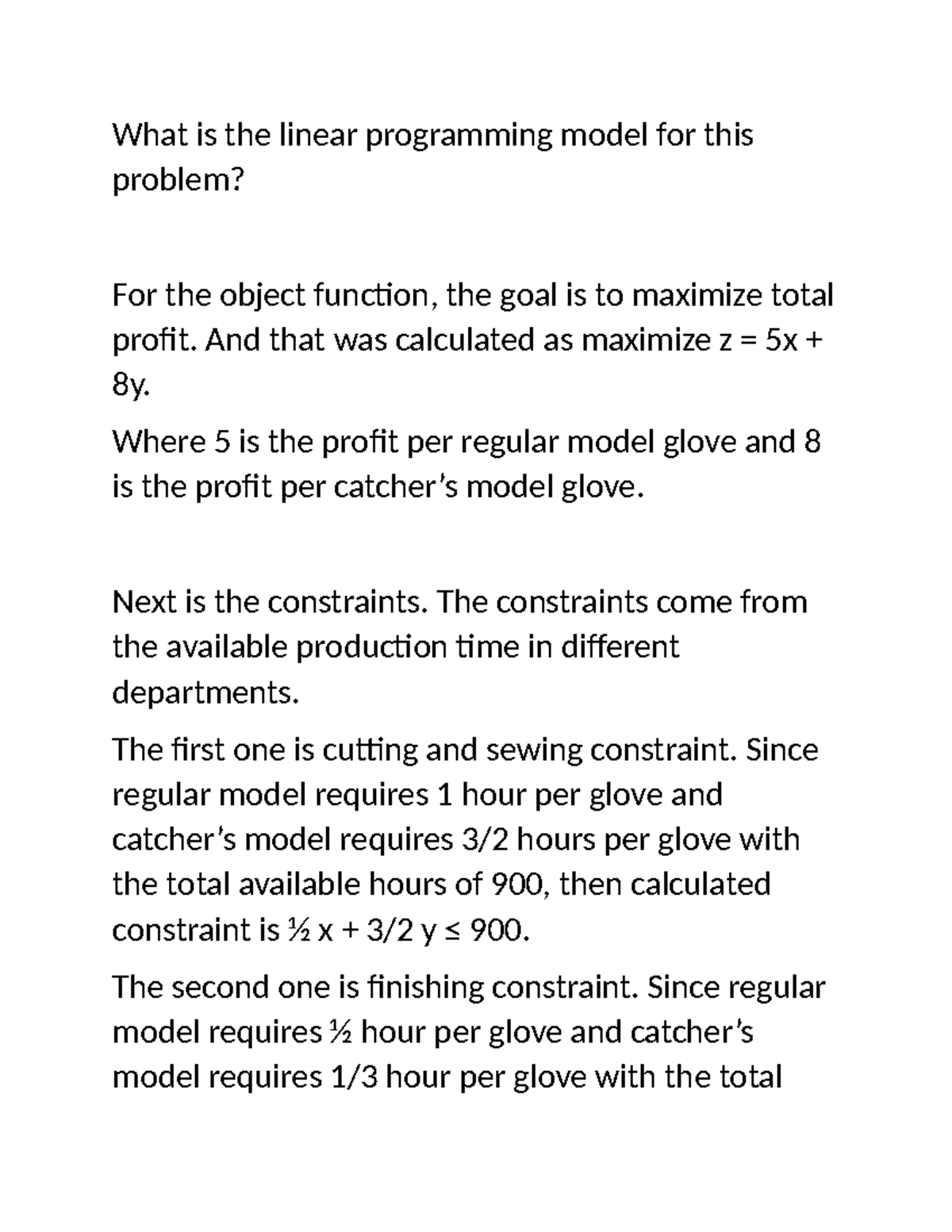 Linear Programming Model for Profit Maximization in Production - Studocu