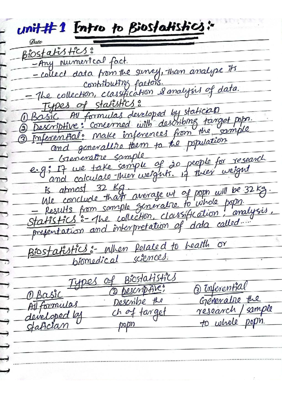 Biostatistics 101: Intro to Data Collection & Analysis Techniques - Studocu