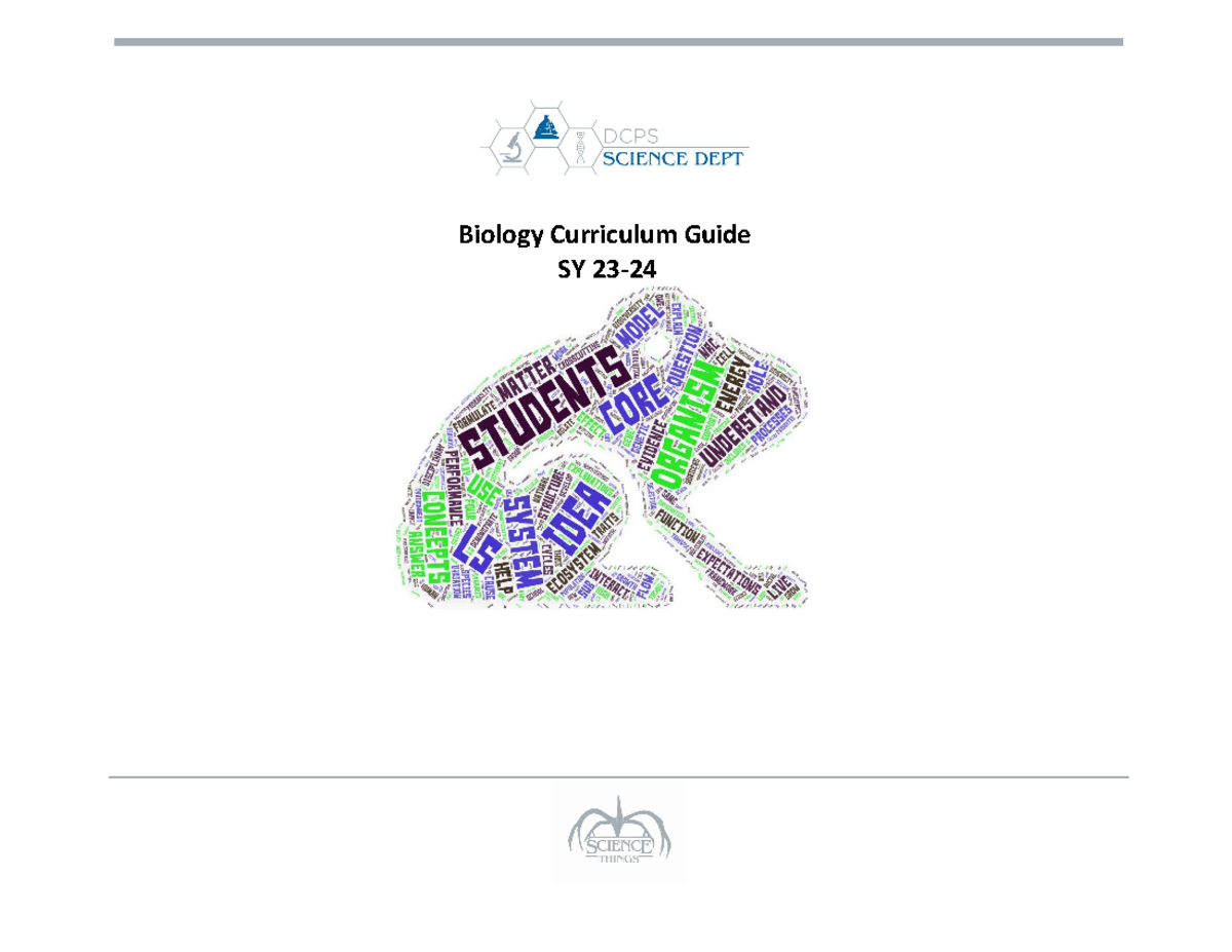 SY23-24 Biology Curriculum Guide - Biology Curriculum Guide SY 23 ...