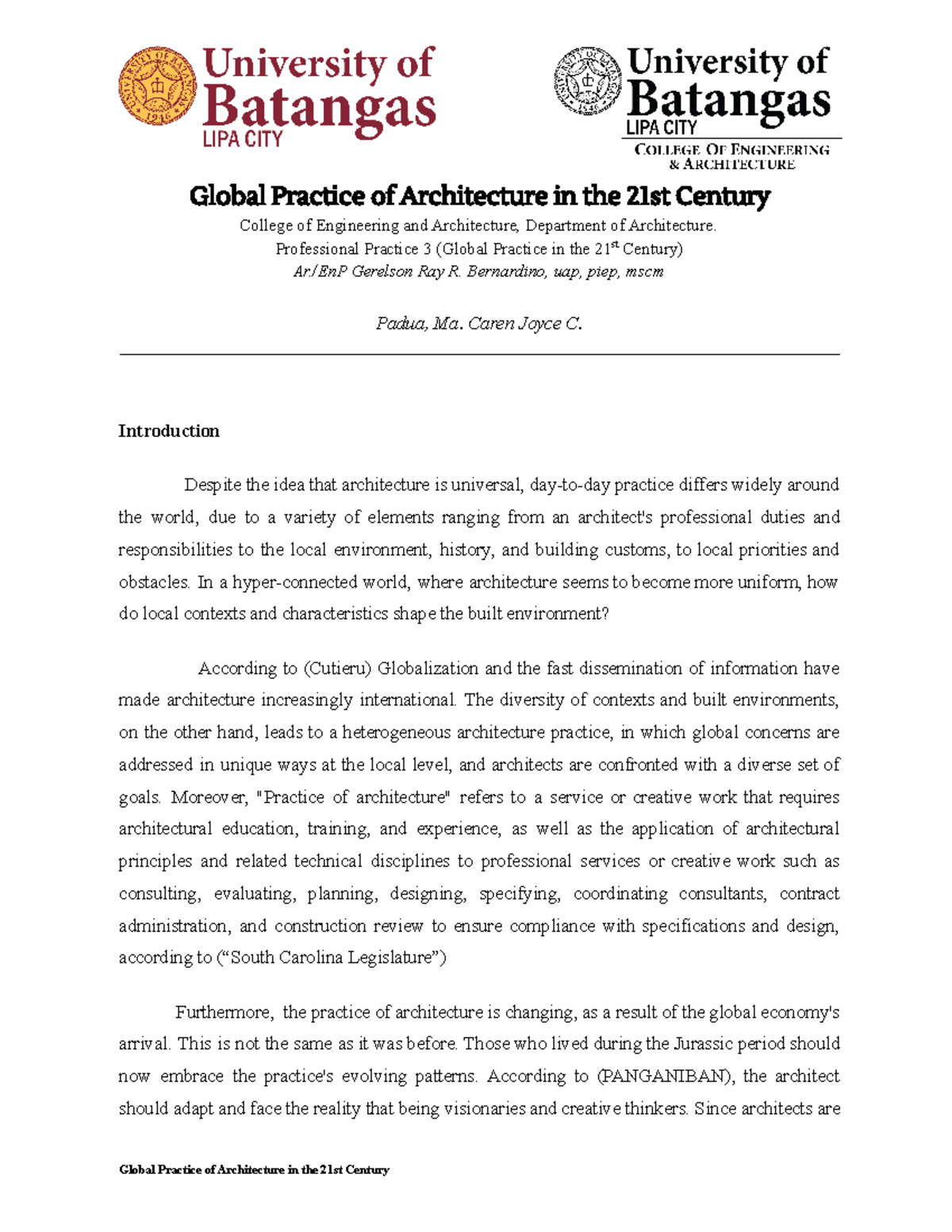 Professional Practice 3: Global Architecture Trends in 21st Century ...