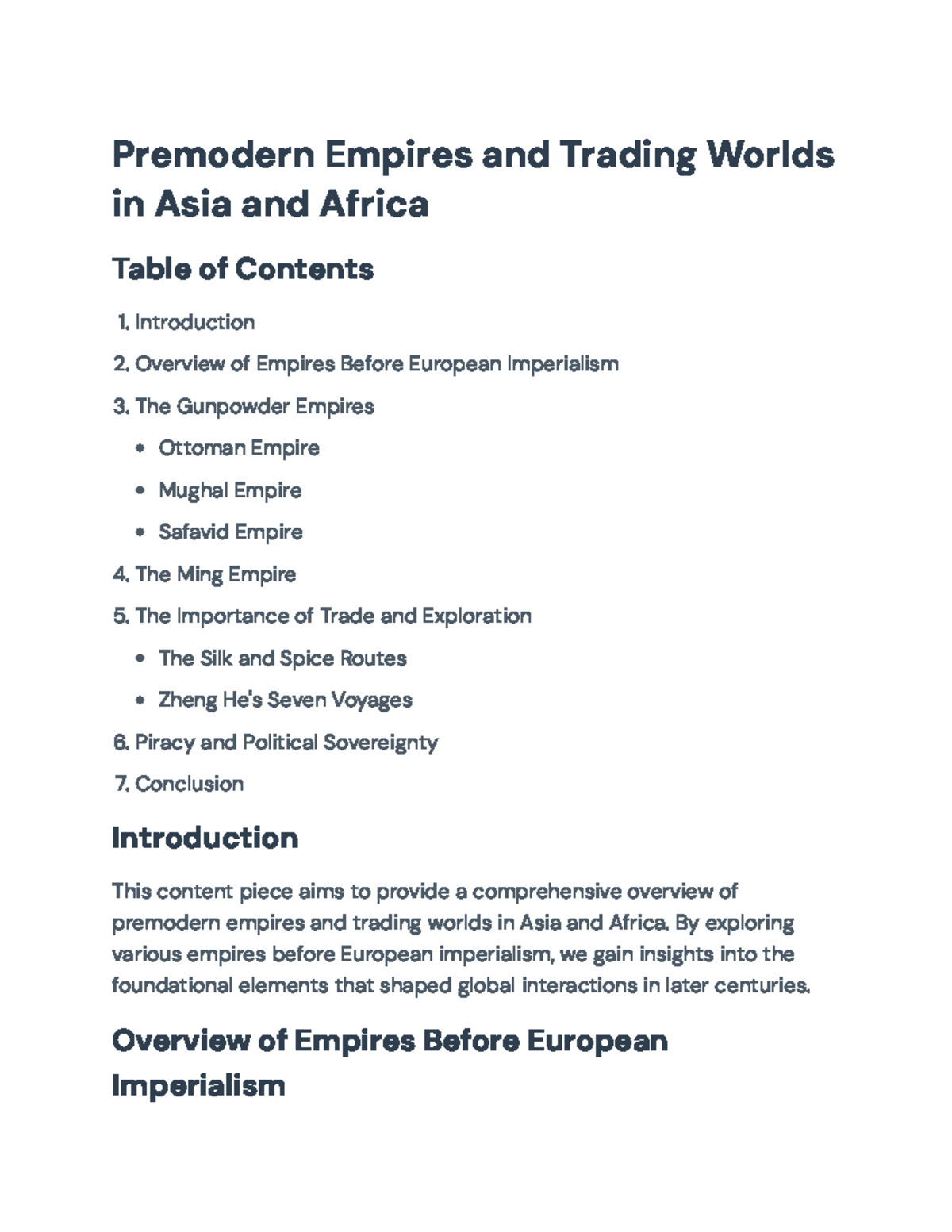 Premodern Empires and Trading Worlds in Asia and Africa - Piracy and ...