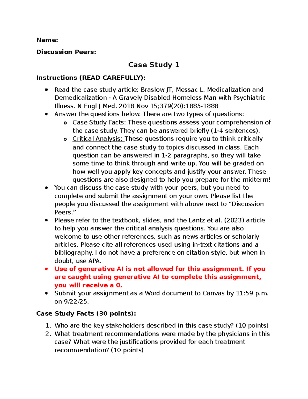 Case Study 1: Medicalization and Demedicalization Analysis for Midterm ...