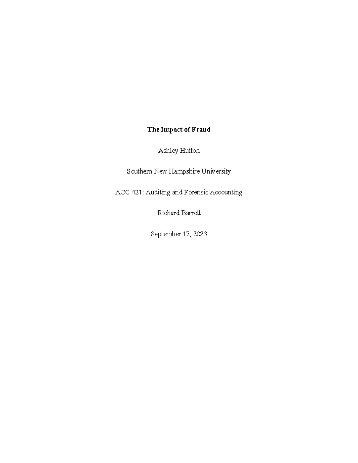 ACC 421 Module Two Assignment: Recommended Policy Improvement Memo ...