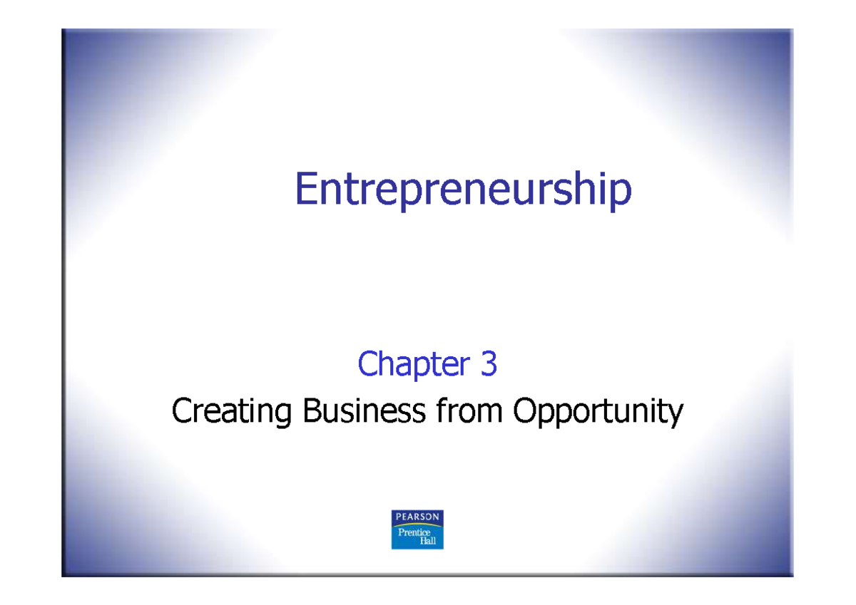 Concept of Business - Entrepreneurship Chapter 3 Creating Business from ...