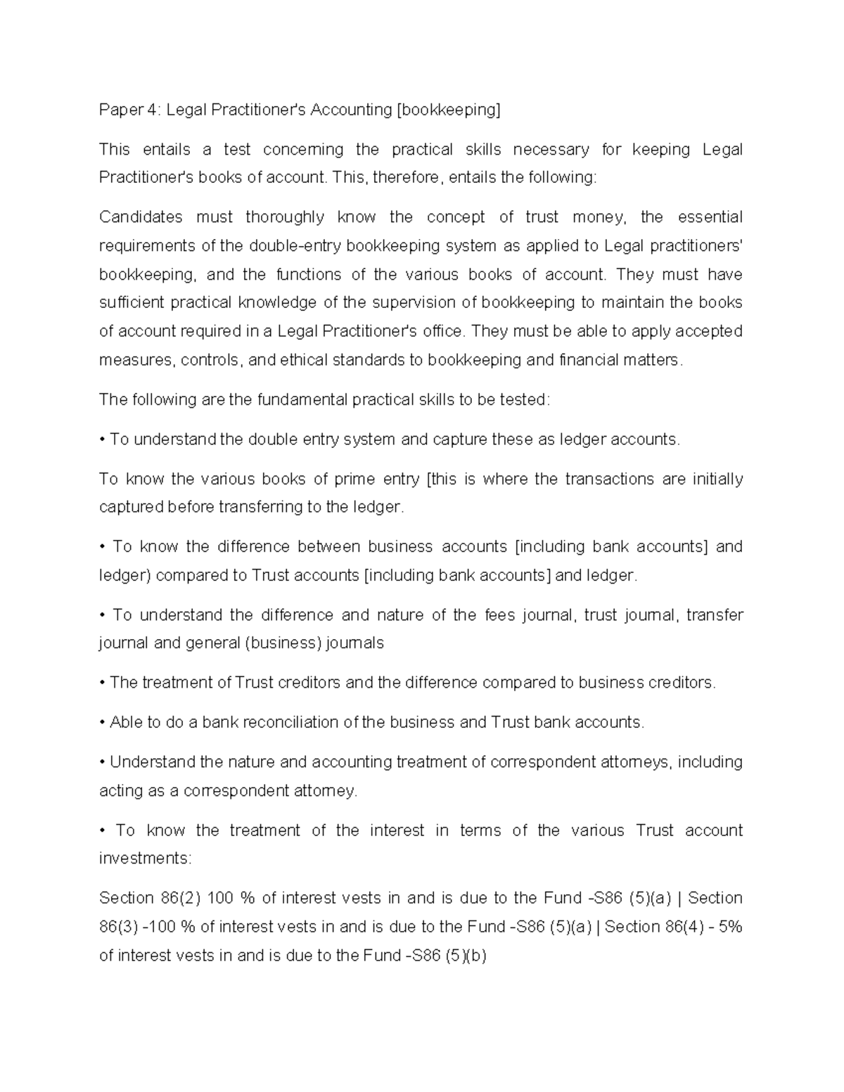 Paper 4: Legal Practitioner's Accounting Study Guide for Exams - Studocu